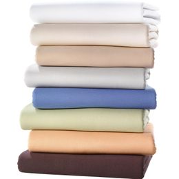 Biberna unisex Betttuch sand, Gr&ouml;&szlig;e 1 St. 90x190 - 100x200 cm - Spannbetttuch