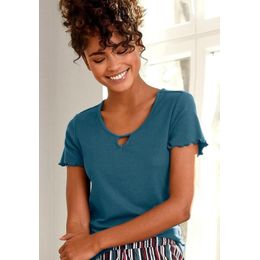 s.Oliver Damen Pyjamaoberteil, petrol, Größe 44/46