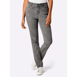 CREATION L PREMIUM Wit Damen Stretch-Jeans mit seitlichen Biesen, light grey-denim, Gr&ouml;&szlig;e 19