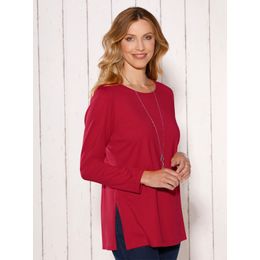 WITT Damen Langarmshirt mit hohen Seitenschlitzen, bordeaux, Gr&ouml;&szlig;e 44
