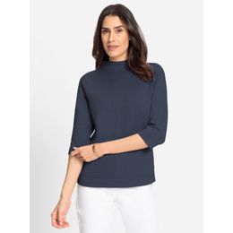 WITT Damen 3/4 Arm-Pullover mit Kelchkragen, rauchblau, Gr&ouml;&szlig;e 36