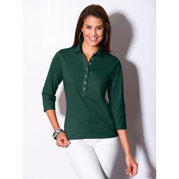 WITT Damen Poloshirt mit langer Knopfleiste, tannengr&uuml;n, Gr&ouml;&szlig;e 40