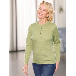 WITT Damen Strickpullover mit Zierkn&ouml;pfen, lindgr&uuml;n, Gr&ouml;&szlig;e 40