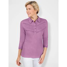WITT Damen Poloshirt mit Biesen-Verzierung, orchidee, Gr&ouml;&szlig;e 40