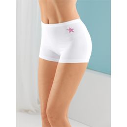 WITT Damen Panty mit seitlichem Sternchen-Druck vorne, wei&szlig;, Gr&ouml;&szlig;e 40