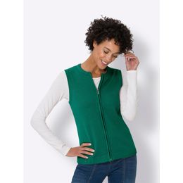 WITT Damen Strickweste mit Rei&szlig;verschluss, gr&uuml;n, Gr&ouml;&szlig;e 54