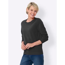 WITT Damen Langarm-Pullover aus reiner Baumwolle, aubergine, Gr&ouml;&szlig;e 56