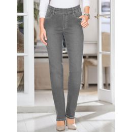 WITT Damen High-waist-Jeans mit hohem Rundum-Dehnbund, grey-denim, Gr&ouml;&szlig;e 20