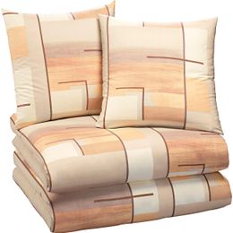 Biberna unisex Bettw&auml;sche beige, Gr&ouml;&szlig;e 80x80/135x200 cm