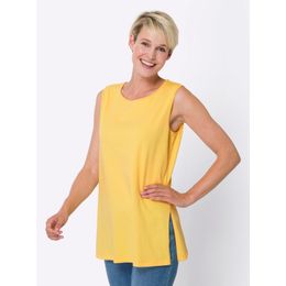 WITT Damen Longtop mit Seitenschlitzen, gelb, Gr&ouml;&szlig;e 50