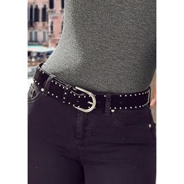 Lascana Damen H&uuml;ftg&uuml;rtel, Schwarz, Gr. 100, G&uuml;rtel, Material: Leder