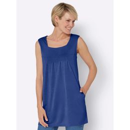 WITT Damen Longtop mit Kellerfalte vorne, royalblau, Gr&ouml;&szlig;e 48