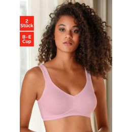 Petite Fleur sheego Gro&szlig;e Gr&ouml;&szlig;en Soft-BH, rosa+wei&szlig;, Gr&ouml;&szlig;e 105C - Damen