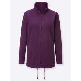 WITT Damen Fleecejacke Kordeldurchzug am Saum, pflaume, Gr&ouml;&szlig;e 54