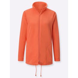 WITT Damen Fleecejacke Kordeldurchzug am Saum, terrakotta, Gr&ouml;&szlig;e 36