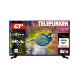 Telefunken D43U790B2CW, LED-Fernseher 108 cm (43 Zoll), schwarz, UltraHD/4K, Triple-Tuner, SmartTV, VIDAA-Betriebssystem