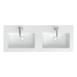 neoro n50T46 edge ultraflacher Doppel-M&ouml;belwaschtisch B: 120,5 T: 46 cm, BN0057WH,