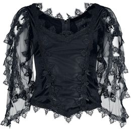 Sinister Gothic Gothic Top Bluse schwarz in 4XL 1143 BLA