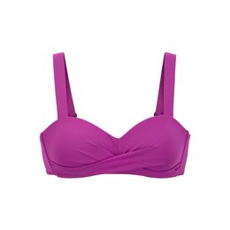 Lascana Damen Bikini-Oberteil mit verstellbaren Tr&auml;gern, beere, Gr&ouml;&szlig;e 34B