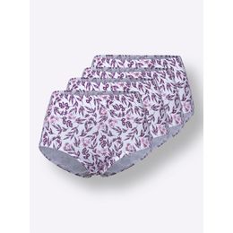 WITT Damen Taillenslip mit Doppelzwickel, floral bedruckt, pflaume-bedruckt, Gr&ouml;&szlig;e 44/46