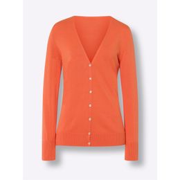 Heine Witt Damen Feinstrickjacke im Cardigan-Style, orange, Gr&ouml;&szlig;e 34