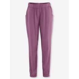 WITT Damen Haremshose mit B&uuml;ndchen am Saum, violett, Gr&ouml;&szlig;e 44