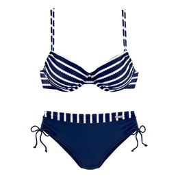 Lascana Damen B&uuml;gel-Bikini, marine-wei&szlig;, Gr&ouml;&szlig;e 44D