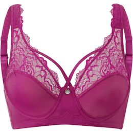w&auml;schepur Damen Entlastungs-BH mit B&uuml;gel mit transparenter Spitze magenta, Gr&ouml;&szlig;e 90B