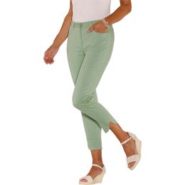 Damen 7/8-Jeans mit Glitzersteinchen eucalyptus, Gr&ouml;&szlig;e 54