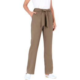 Damen Palazzohose mit Bindeg&uuml;rtel taupe, Gr&ouml;&szlig;e 40