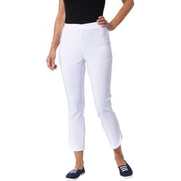 Damen Hose mit abgerundeten Seitenschlitzen weiß, Größe 48