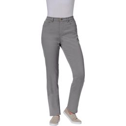 Damen 5-Pocket-Hose mit seitlichem Dehnbund grau, Gr&ouml;&szlig;e 52