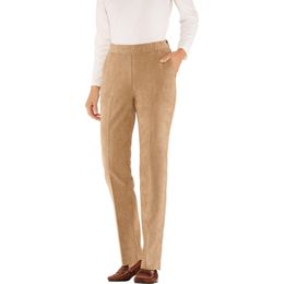 Damen Cordhose mit B&uuml;gelfalten camel, Gr&ouml;&szlig;e 27