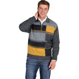 Herren Langarm-Pullover anthrazit-gelb, Gr&ouml;&szlig;e 56