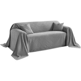 unisex Sofa&uuml;berwurf grau, Gr&ouml;&szlig;e 250x370 cm