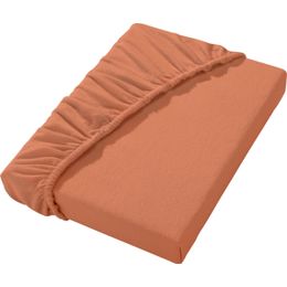 Dormisette unisex Betttuch caramel, Gr&ouml;&szlig;e 1 St. 90x190 - 100x200 cm - Spannbetttuch