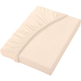 w&auml;schepur unisex Spannbetttuch beige, Gr&ouml;&szlig;e 1 St. 90x190 - 100x200 cm