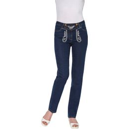 Damen Trachtenjeans mit Stickerei dark blue, Gr&ouml;&szlig;e 23