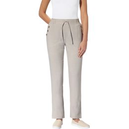 Damen Hose in Leinen-Optik beige, Gr&ouml;&szlig;e 28