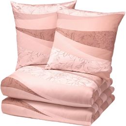 Biberna unisex Bettwäsche rosé, Größe 80x80/135x200 cm