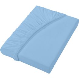 w&auml;schepur unisex Spannbetttuch hellblau Gr&ouml;&szlig;e 1 St. 90x190 - 100x220 cm