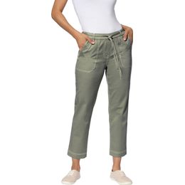 Damen 7/8-Jeans Schlupfform, mit Dehnbund khaki, Gr&ouml;&szlig;e 20