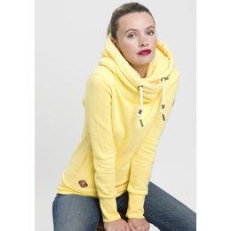 Kapuzensweatshirt Ragwear "GRIPYBUTTON", Damen, Gr. 3XL, gelb (gelb 6028), Sweatware, Obermaterial: 70% Baumwolle, 30% Polyester, kontrastfarbene Details, meliert, figurbetont hüftbedeckend, Rundhals, Rippbündchen, Sweatshirts, Sweater mit rustikalen Kordel-Akzenten
