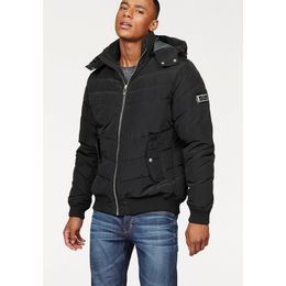 Blouson Bruno Banani, Herren, Gr. XXXL (58), schwarz, Obermaterial: 100% Polyester. Besatz: 100% Polyurethan. Futter: 100% Polyester. Wattierung: 80% Polyester, 12% Daunen, 8% Federn, unifarben, normal, B&uuml;ndchen, Jacken Blouson, aus schnelltrocknendem Material, trendiger Stil, Topseller