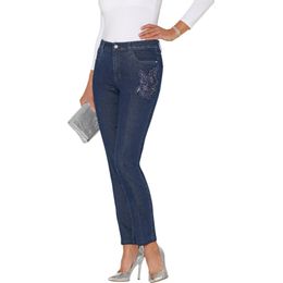 Damen Jeans mit Stickerei dark blue, Gr&ouml;&szlig;e 56