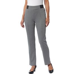 Damen Jerseyhose in unterschiedlichen Dessins schwarz-steingrau Fischgrat, Gr&ouml;&szlig;e 25