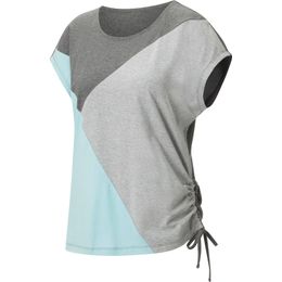 CR&Eacute;ATION L Damen Rundhalsshirt mit Colour-Blocking anthrazit-mint Gr&ouml;&szlig;e 40