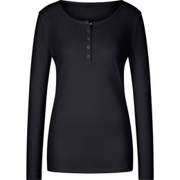 Heine Damen Langarmshirt mit Ripp-Struktur schwarz Gr&ouml;&szlig;e 46
