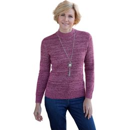 Damen Stehkragenpullover in Boucl&eacute;-Qualit&auml;t fuchsia-meliert, Gr&ouml;&szlig;e 40