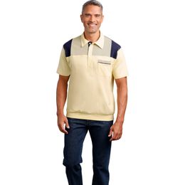 Herren Poloshirt vanille-marine, Gr&ouml;&szlig;e 52/54
